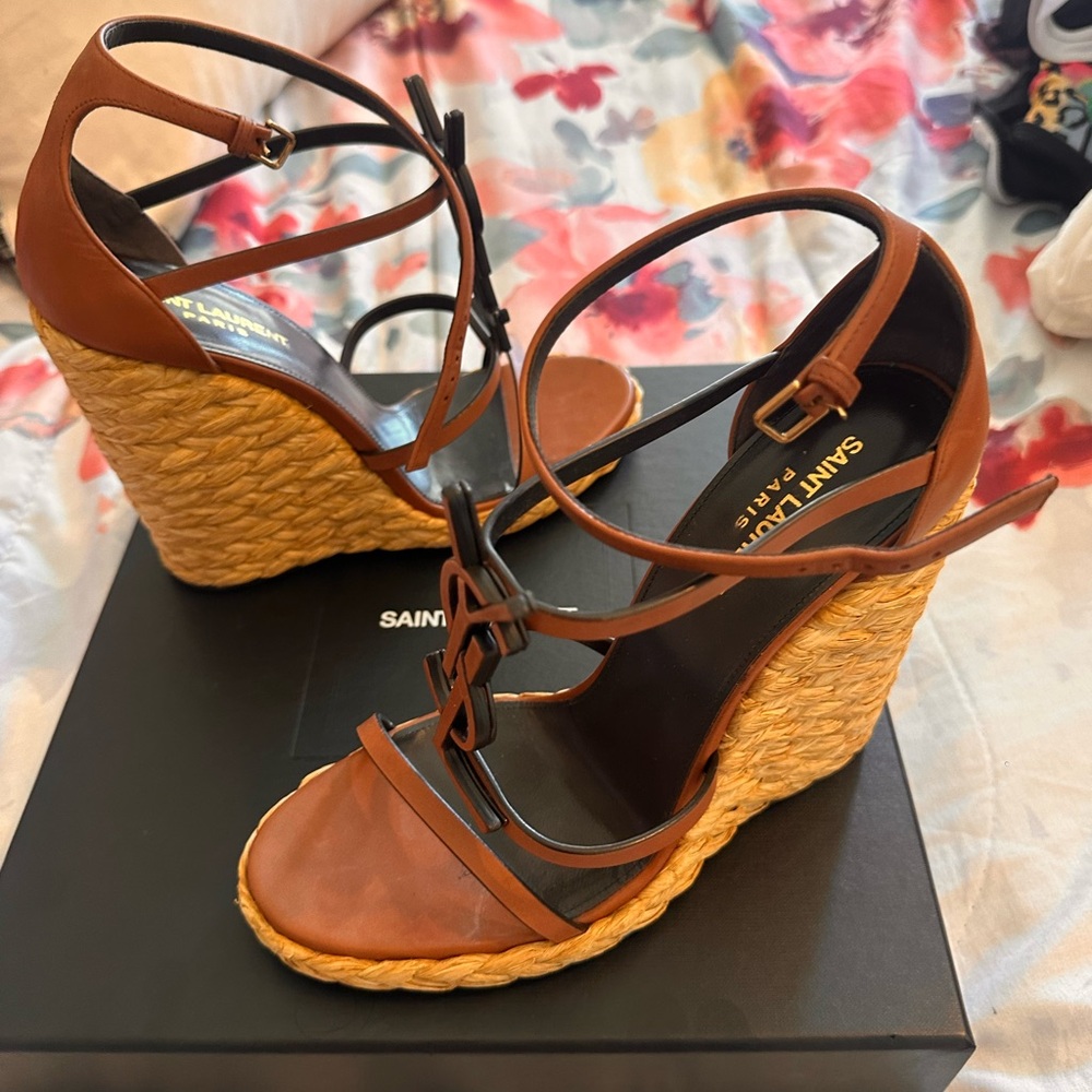 Saint Laurent Women’s Brown Wedges - Gem